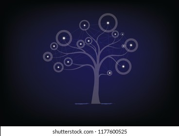 Abstract Digital Tree Designs Conceptdigital Technology Stock Vector ...