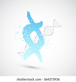 Abstract Dna Pixel Art Background Vector Stock Vector (Royalty Free ...