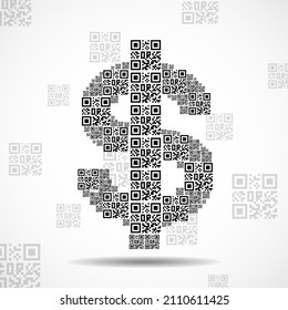 Abstract Dollar Sign Qr Code Vector Stock Vector (Royalty Free ...