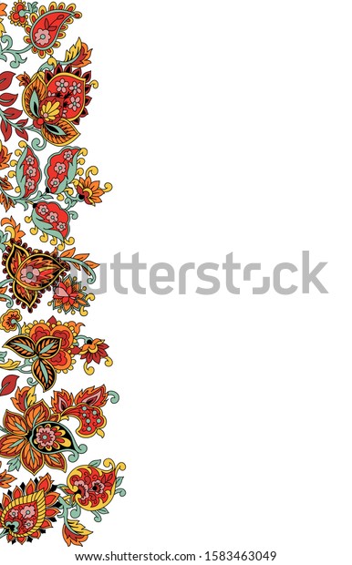Abstract Doodle One Side Border Background Stock Vector (Royalty Free ...