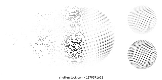 Abstract Dot Sphere Icon Dispersed Pixelated Stock Vector (Royalty Free ...