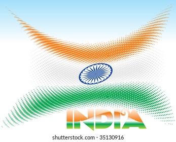 Beautiful Indian Flag Dotted Wave Background Stock Vector (Royalty Free ...