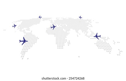 1,334 World map with flight patterns 이미지, 스톡 사진 및 벡터 | Shutterstock