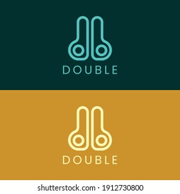 Abstract Double Logo Design Modern Minimalist Stock Vector (Royalty ...