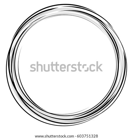 Abstract Drawing Black Round Circles White Stock Vector (Royalty Free ...