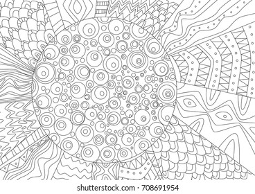 Abstract Drawing Sun Coloring Book Stock Vector (Royalty Free ...