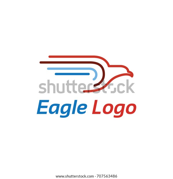 Abstract Eagle Flying Line Art Outline Stock Vector (Royalty Free ...
