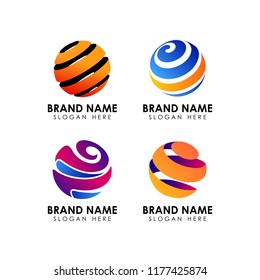 Abstract Earth Logo Design Template Globe Stock Vector (Royalty Free ...