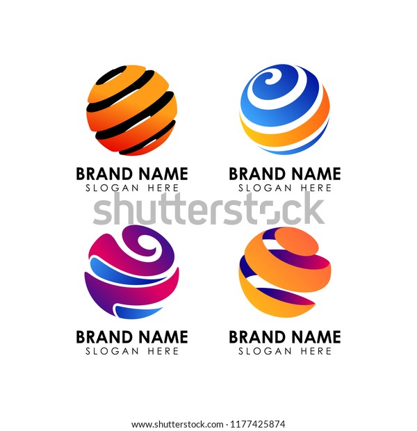 Abstract Earth Logo Design Template Globe Stock Vector (Royalty Free ...