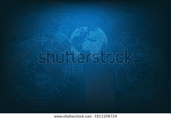 Abstract Earth Model Meshed World Map Stock Vector (Royalty Free ...