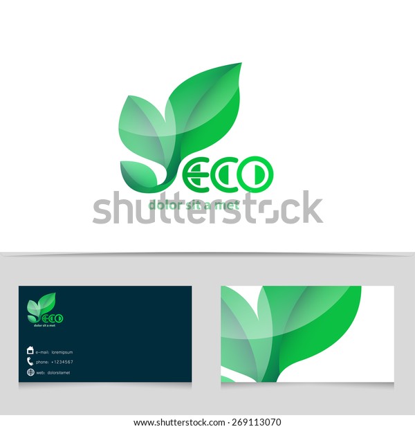 Abstract Eco Logo Design Green Ecological Stock Vector (Royalty Free ...