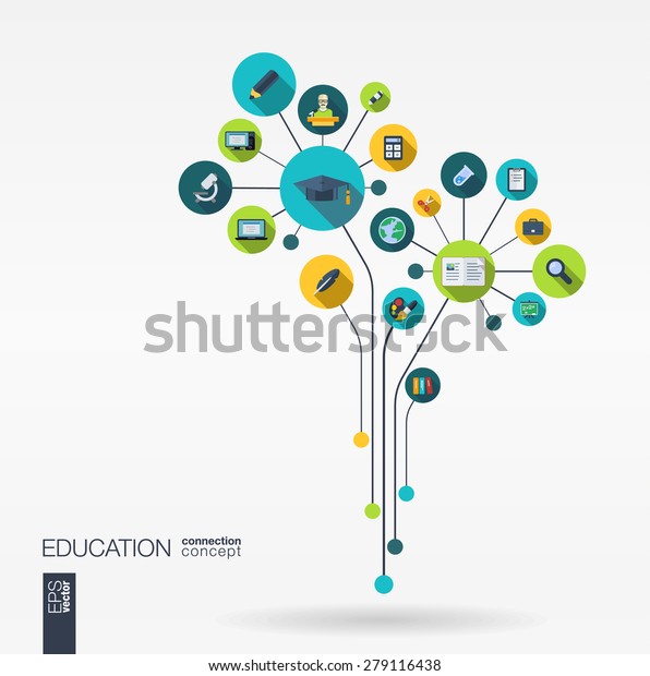 Abstract Education Background Lines Connected Circles Stock Vector ...