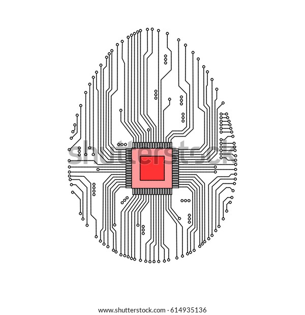 Abstract Egg Egg Electronic Circuit Vector Stock Vector (Royalty Free ...