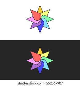 Abstract Eight Star Flower Logo Stock Vector (Royalty Free) 552567907 ...