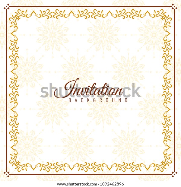 Abstract Elegant Invitation Background Design Stock Vector (Royalty ...