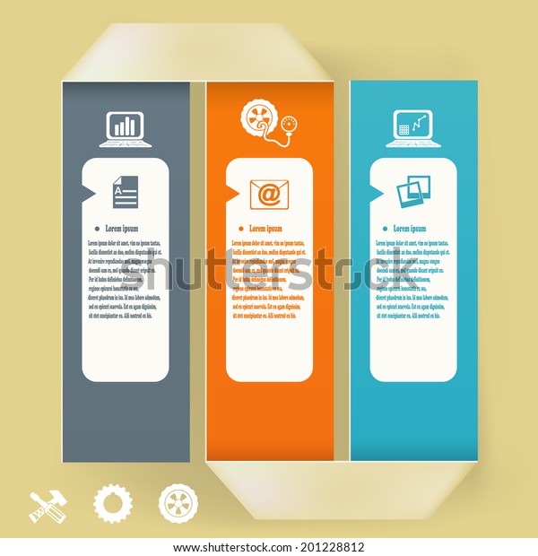 Abstract Elements Infographics Paper Tape Symbols: vector de stock ...
