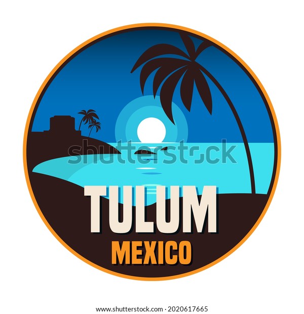 Abstract Emblem Name Tulum Mexico Vector Stock Vector (Royalty Free ...
