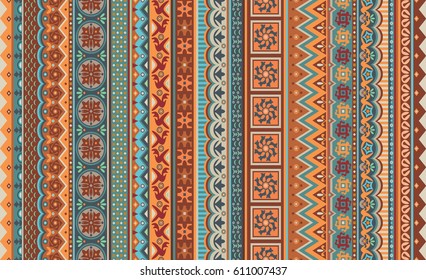 Digital Textile Seamless Multi Color Border Stock Illustration 2009578823