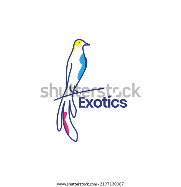 Abstract Exotic Bird Long Tail Logo Stock Vector (Royalty Free ...