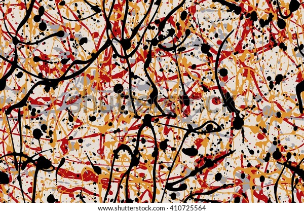 Abstract Expressionism Seamless Pattern Style Drip Stock Vector