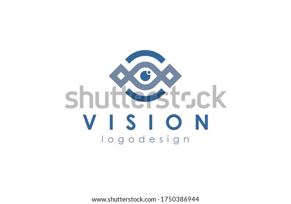 Abstract Eye Vision Logo Blue Linear Stock Vector (Royalty Free ...