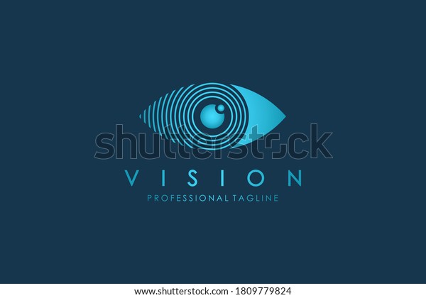 Abstract Eye Vision Logo Blue Linear Stock Vector (Royalty Free) 1809779824