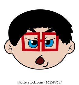 Abstract Face Angry Expression On White Stock Vector (Royalty Free ...