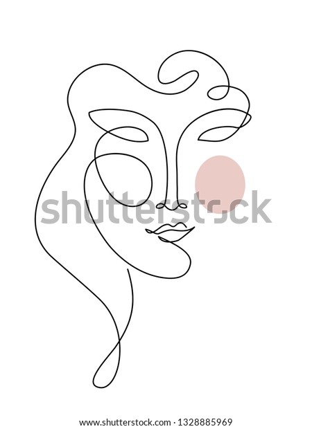 dessin abstrait du visage sur une : image vectorielle de stock (libre ...