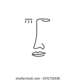 Abstract Face Outline Contemporary Vector Face Stock Vector (Royalty ...