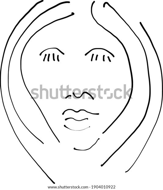 Abstract Face Sketch Hand Drawn Illustration Stock Vector (Royalty Free ...