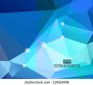 Blue Color Polygonal Shape Background 스톡 벡터(로열티 프리) 377980453 ...