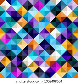Abstract Fancy Triangle Square Mosaic Seamless Stock Vector (Royalty ...