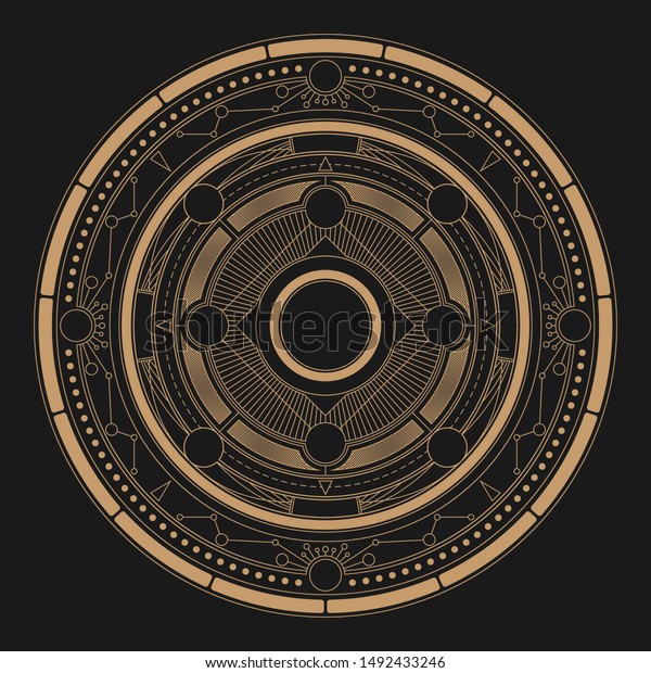 Abstract Fantasy Astrolabe Round Background Stock Vector (Royalty Free ...