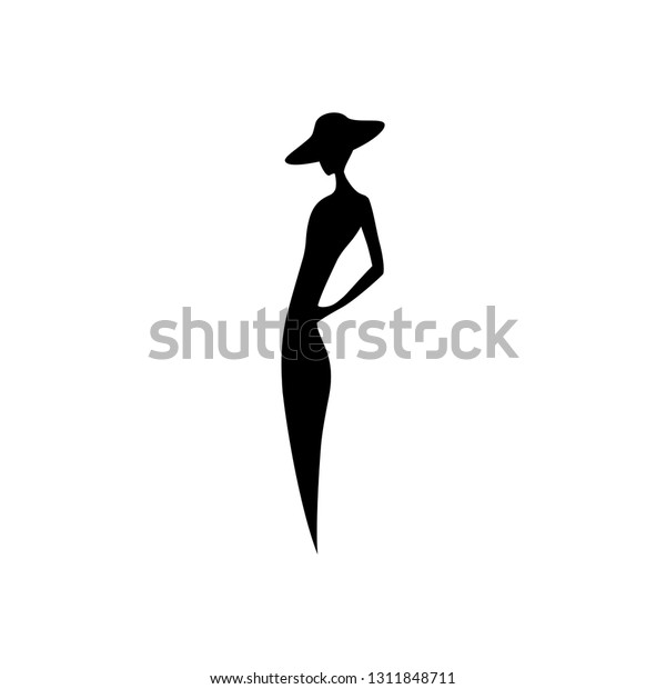 Abstract Female Figure Vector Logo Icon 스톡 벡터(로열티 프리) 1311848711