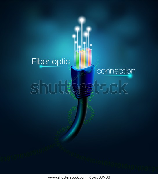Abstract Fiber Optic Digital Connection Technology Stock Vector ...
