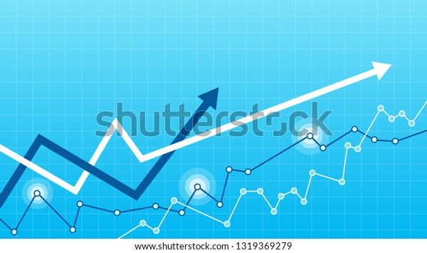 Abstract financial chart with interweaving arrows going up