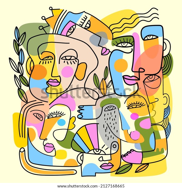 Abstract Fine Art Vector Portrait People Stock Vector (Royalty Free ...