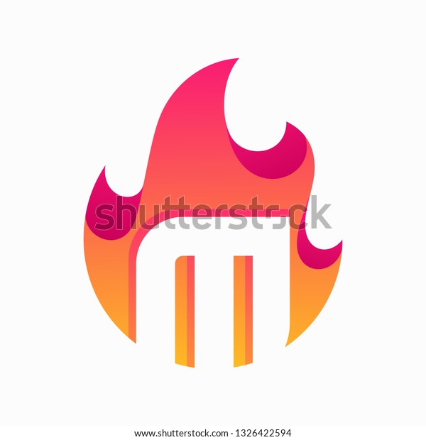 Abstract Fire Letter M Design Vector Stock Vector (Royalty Free) 1326422594