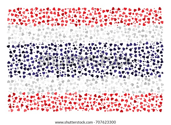 Abstract Flag Thailand Made Sparse Hearts Stock Vector (Royalty Free ...