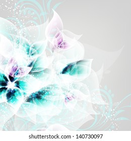 Background Blue Abstract Flower Stock Vector (Royalty Free) 104537351 ...