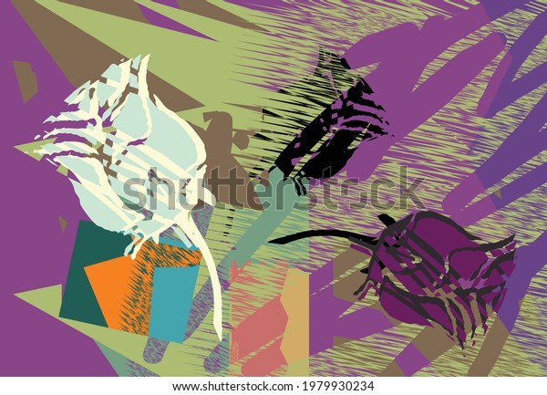 Abstract Floral Design Wall Art Vector Stock Vector (Royalty Free ...