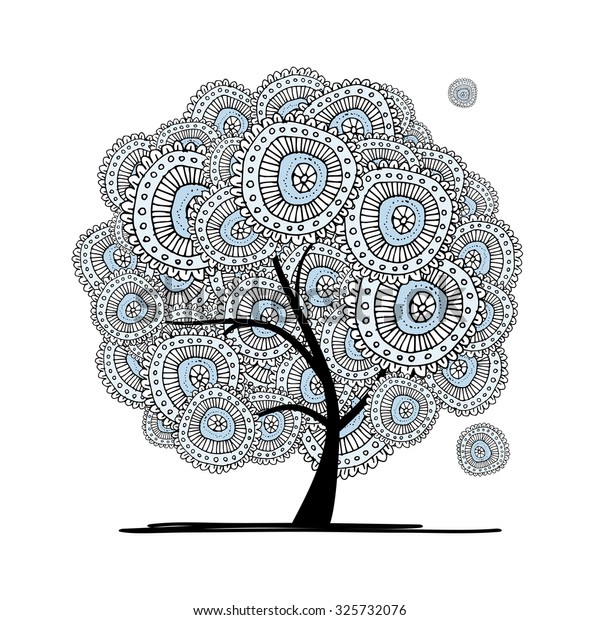 Abstract Floral Tree Your Design Vector Stock Vector (Royalty Free ...