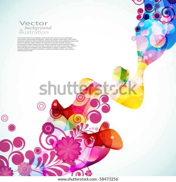 Abstract Floral Wave Stock Vector (Royalty Free) 58473256