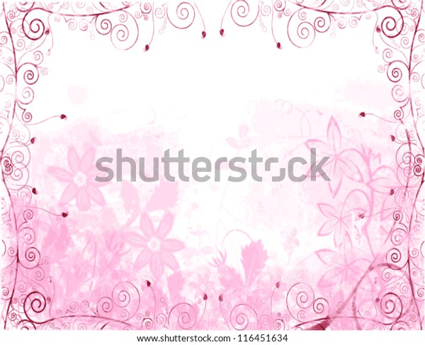 Abstract Flower Background Vines Leaves Vector Stock Vector (Royalty ...