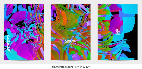 Abstract Flyer Template Bright Colored Random Stock Vector (Royalty ...