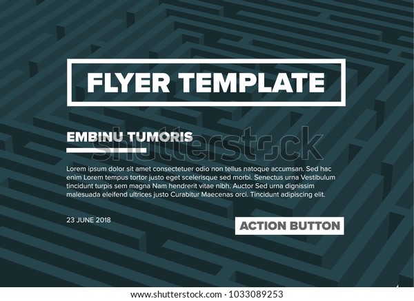Abstract Flyer Template Labyrinth Tha Background Stock Vector (Royalty ...