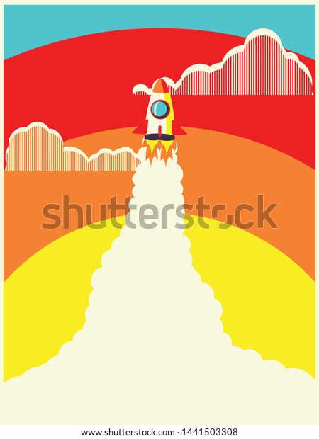 Abstract Flying Space Shuttle Poster Design Stock Vector (Royalty Free ...