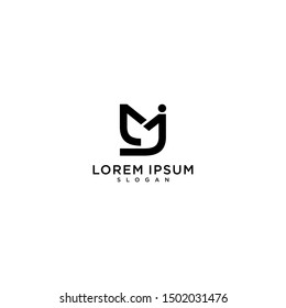 Abstract Font Mj Logo Design Template Stock Vector (Royalty Free ...