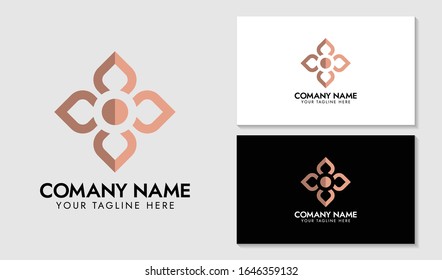 Abstract Four Square Flower Logo Design Stock Vector (Royalty Free ...