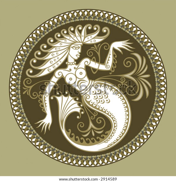 Abstract Frame Circle Mermaid Stock Vector (Royalty Free) 2914589 ...
